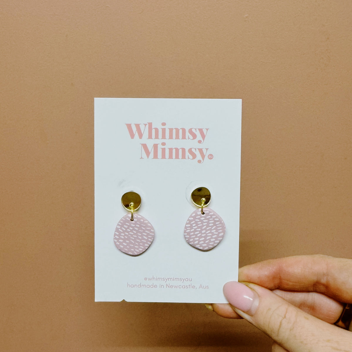 Whimsy Mimsy Gold & Pink Dangle Organic Shape – Hydie Blooms